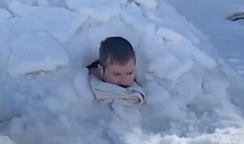 Swiss man sets new world record by staying buried in ice